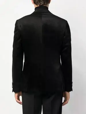 LARDINI Brooch-detail Single-breasted Blazer - Black