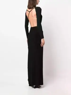 Gcds Asymmetric Ribbed-knit Dress - Black