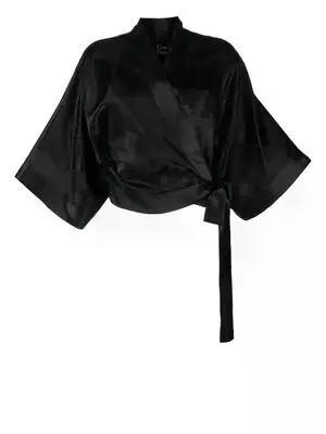 Carine Gilson Silk Jacquard-pattern Blouse - Black