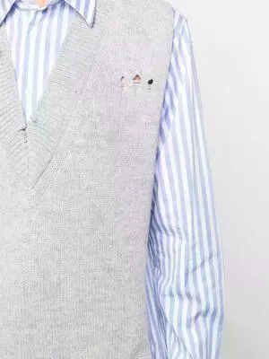 MAISON MARGIELA Spliced Knit-detail Shirt
