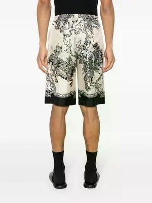 Gucci Baroque-print Silk Shorts