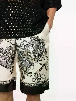Gucci Baroque-print Silk Shorts