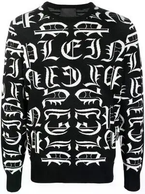Philipp Plein Logo-embroidered Crew Neck Sweater