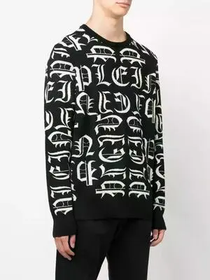 Philipp Plein Logo-embroidered Crew Neck Sweater