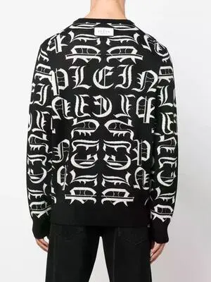 Philipp Plein Logo-embroidered Crew Neck Sweater