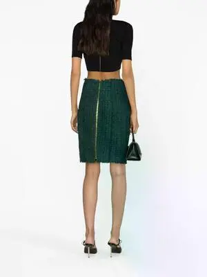 Balmain Button-detail Tweed Pencil Skirt