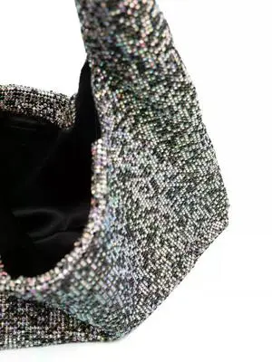 Kara Crystal-embellished Armpit Shoulder Bag - Black