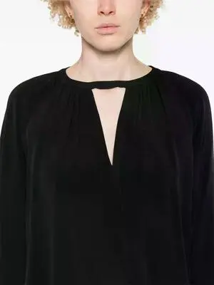 Pinko Chiffon Crepe Gathered Blouse