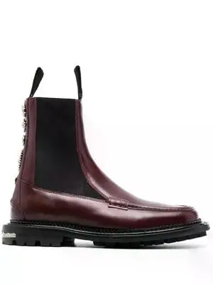 Toga Stud-embellished Leather Ankle Boots