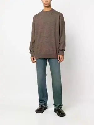 MAISON MARGIELA Crew-neck Alpaca-blend Jumper - Brown