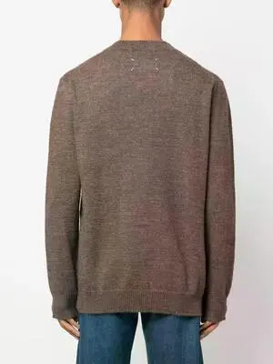 MAISON MARGIELA Crew-neck Alpaca-blend Jumper - Brown