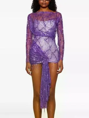 Christopher Esber Enceased Beaded Ivy Lace Dress