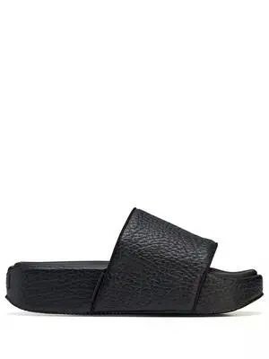 Y3 Pebbled Open-toe Slides - Black