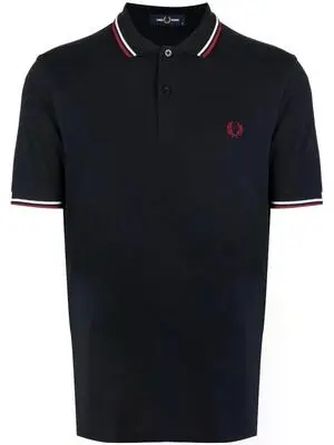 Fred Perry Contrast-trim Cotton Polo Shirt - Blue
