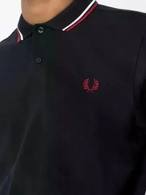 Fred Perry Contrast-trim Cotton Polo Shirt - Blue