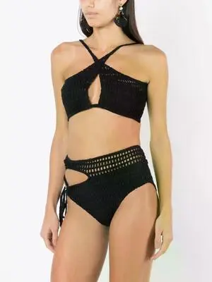 AMIR SLAMA Open-knit Cut-out Bikini Set