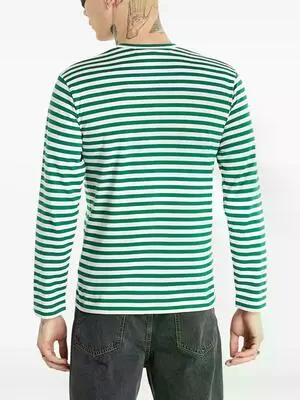 Play Comme Des Garcon Logo-patch Cotton T-shirt - Green