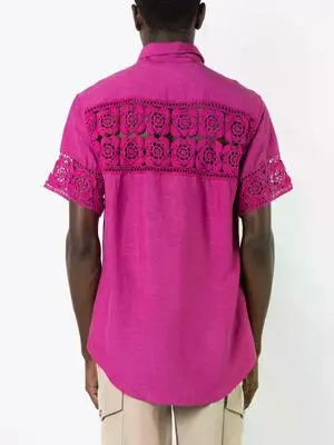 AMIR SLAMA Crochet-panel Short-sleeved Shirt
