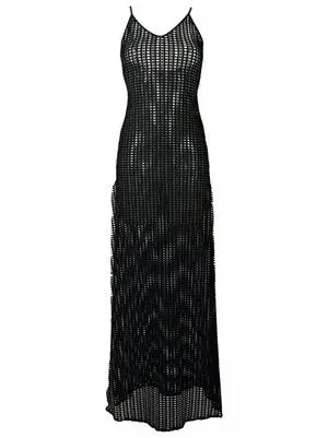 AMIR SLAMA Open-knit Maxi Dress - Black