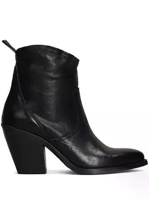 METISSE Leather High Block Heel Boots