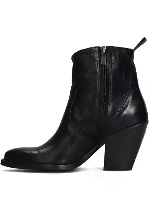 METISSE Leather High Block Heel Boots