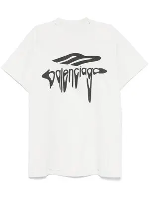 Balenciaga 3b Liquified Oversize T-shirt - Grey