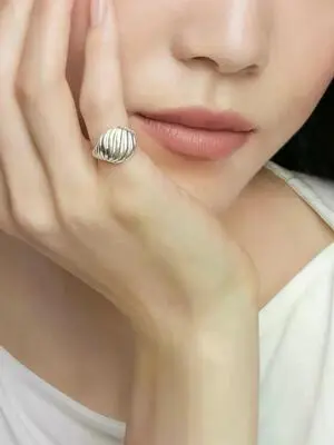 David Yurman Sterling Sculpted Cable Pinky Ring - Silver