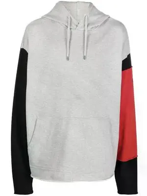 424 Colour-block Drawstring Hoodie - Grey