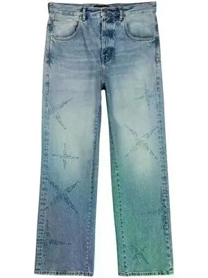 PURPLE BRAND Rhinestone-embellished Straight-leg Jeans - Blue