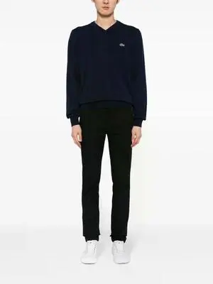 Lacoste Logo-embroidered Fine-ribbed Jumper