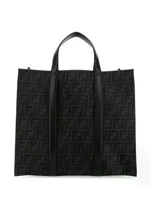 Fendi Ff-monogram Tote Bag - Black