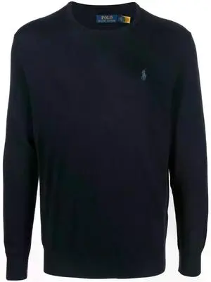 Polo Ralph Lauren Knitted Jumper With Embroidered Logo - Blue