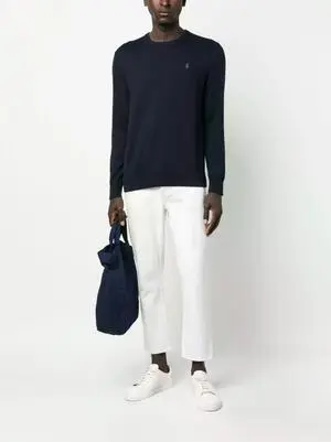 Polo Ralph Lauren Knitted Jumper With Embroidered Logo - Blue