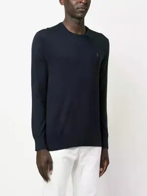 Polo Ralph Lauren Knitted Jumper With Embroidered Logo - Blue