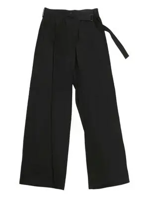 Yohji Yamamoto Wrap Design Cropped Trousers - Black