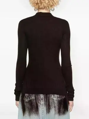 Attico Logo-appliqué Cashmere Sweater - Brown