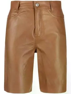 FRAME High-waisted Leather Shorts
