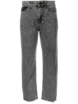 ANA RADU Crystal-embellished Cropped Jeans