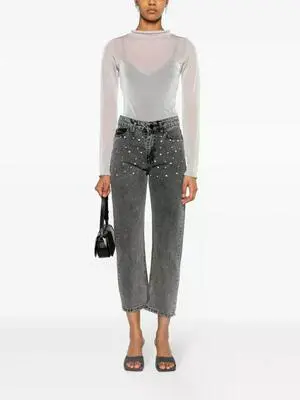 ANA RADU Crystal-embellished Cropped Jeans