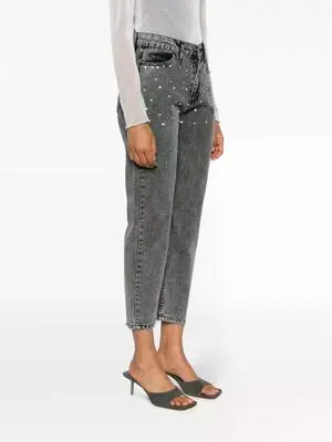 ANA RADU Crystal-embellished Cropped Jeans