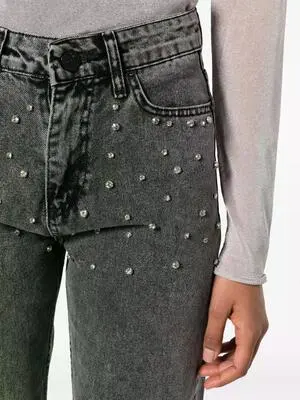 ANA RADU Crystal-embellished Cropped Jeans