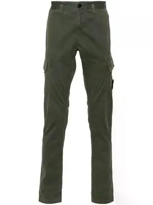 Stone Island Organic Cotton Twill Cargo Trousers - Green