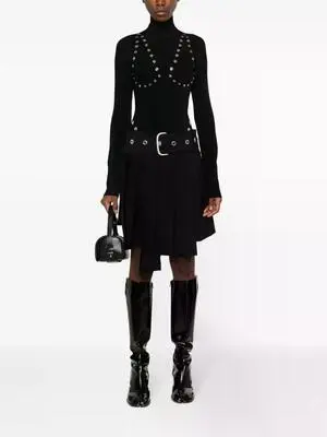 Off-White Eyelet-embellished Knitted Top