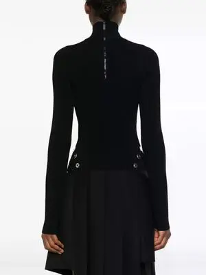 Off-White Eyelet-embellished Knitted Top