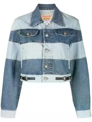 Andersson Bell Mahina Patchwork-striped Denim Jacket - Blue