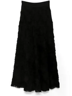 Maje Embroidered Tulle Maxi Skirt - Black