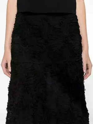 Maje Embroidered Tulle Maxi Skirt - Black