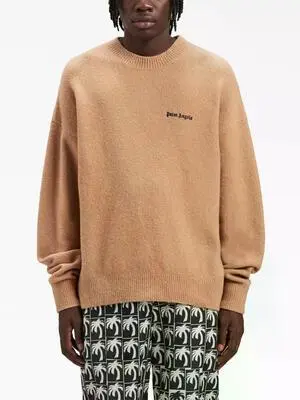 Palm Angels Logo-embroidered Wool-blend Jumper