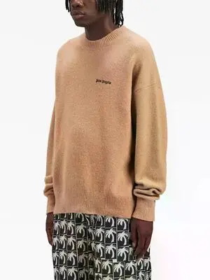 Palm Angels Logo-embroidered Wool-blend Jumper