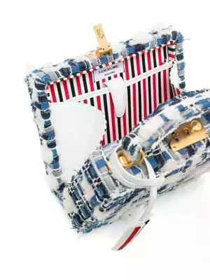 Thom Browne Mini Denim Pouf Tweed Bag - Blue